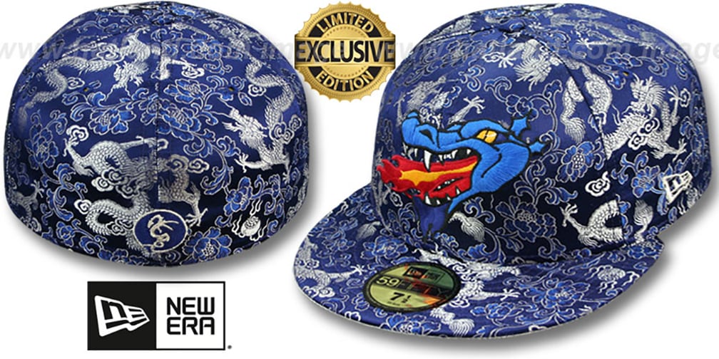 New Era SATIN DRAGON Navy Blue Fitted Hat
