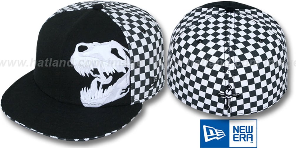 New Era T-REX CHECKERBOARD Black-White Fitted Hat
