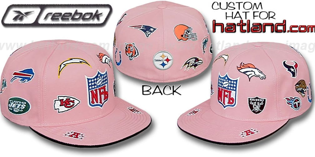 NFL AFC ALL-OVER Pink Fitted Hat by Reebok