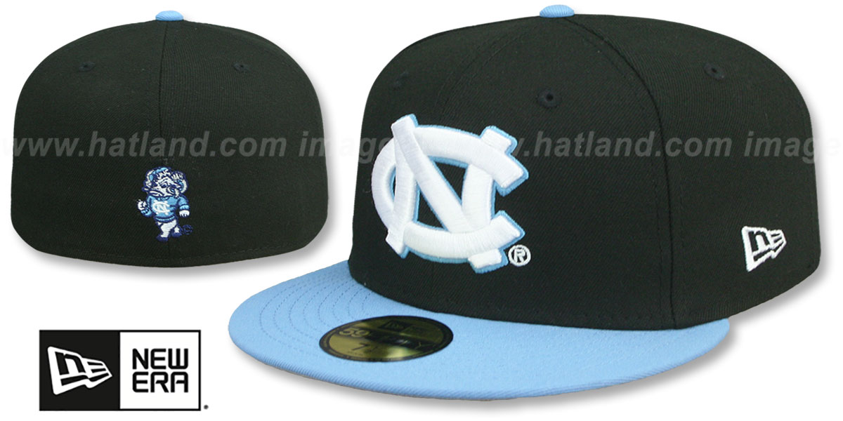 North Carolina NCAA TEAM-BASIC Black-Sky Fitted Hat