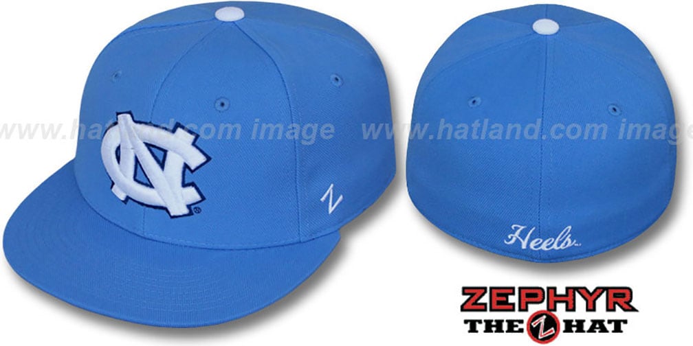North Carolina SLIDER Light Blue Fitted Hat by Zephyr