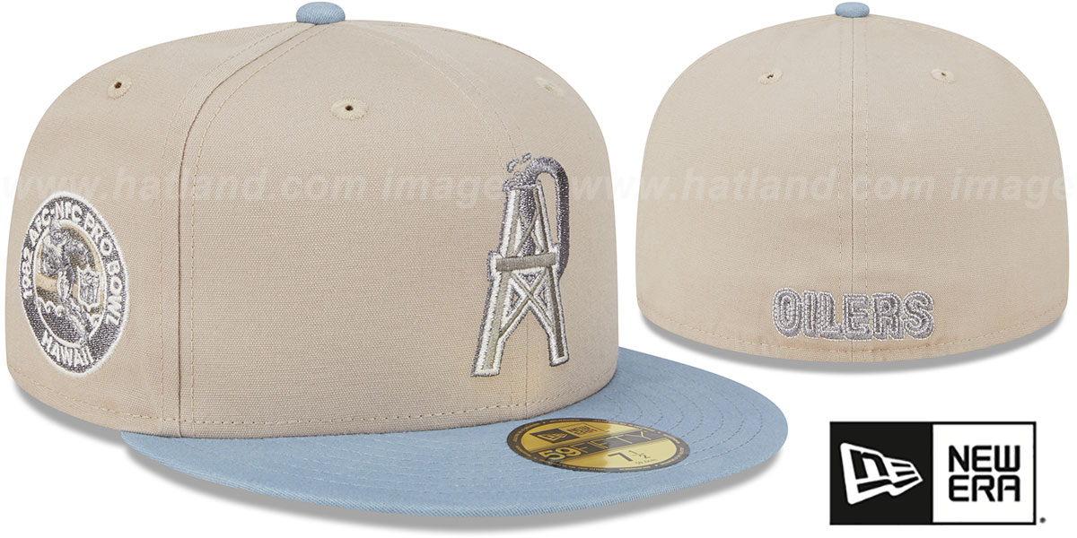 Houston Oilers NFL CITY ORIGINALS Beige-Powder Fitted Hat