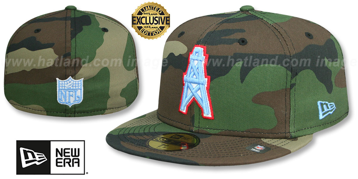 Houston Oilers NFL TEAM-BASIC Army Camo Fitted Hat