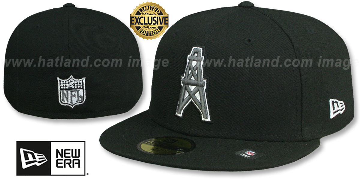 Houston Oilers NFL TEAM-BASIC FADEOUT Black Fitted Hat