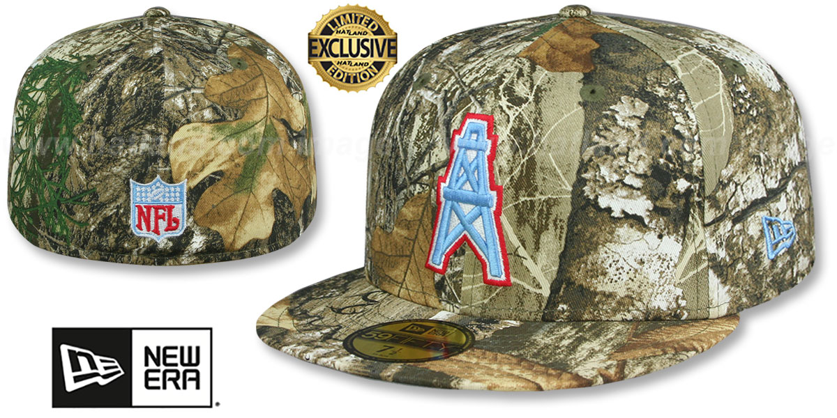 Houston Oilers NFL THROWBACK TEAM-BASIC Realtree Camo Fitted Hat