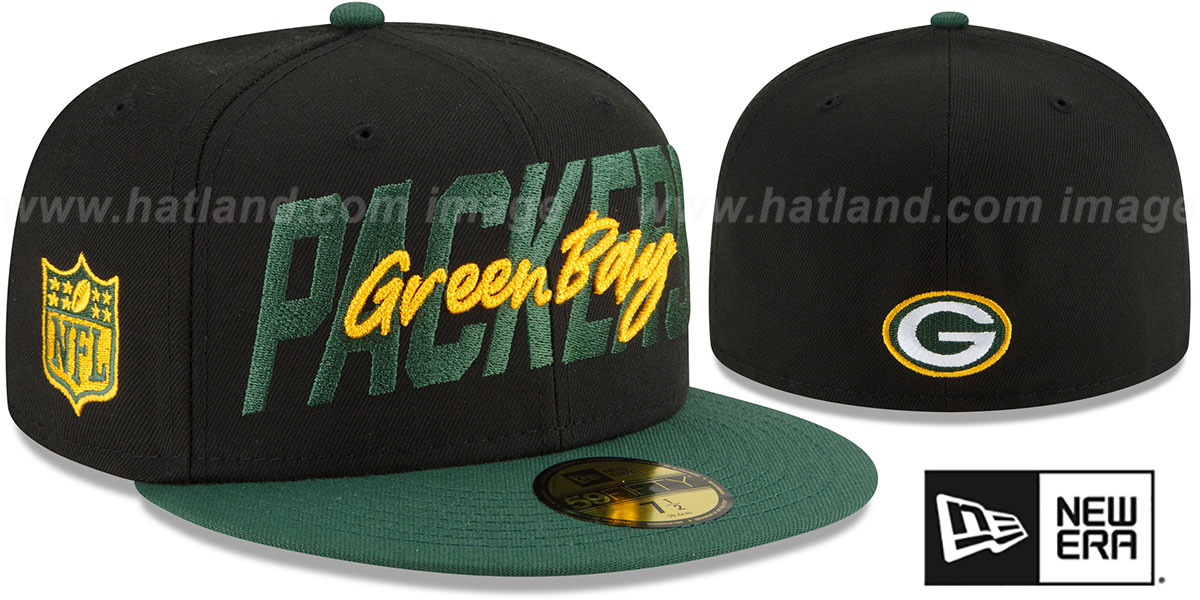 Green Bay Packers 2022 NFL DRAFT Black-Green Fitted Hat