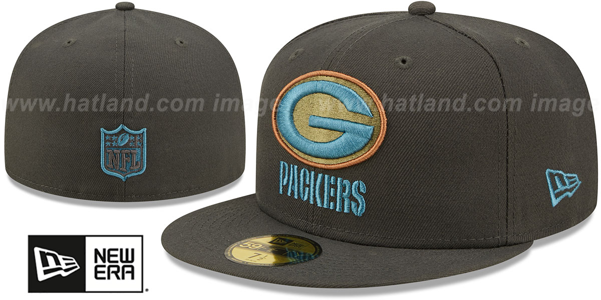 Green Bay Packers COLOR PACK MULTI Charcoal Fitted Hat