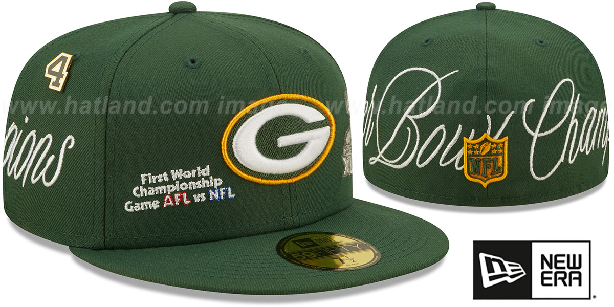 Green Bay Packers HISTORIC CHAMPIONS Green Fitted Hat