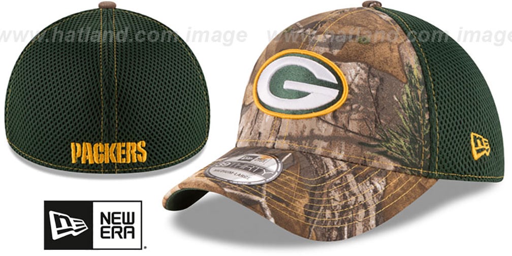 Green Packers REALTREE NEO MESH-BACK Flex Hat by New Era