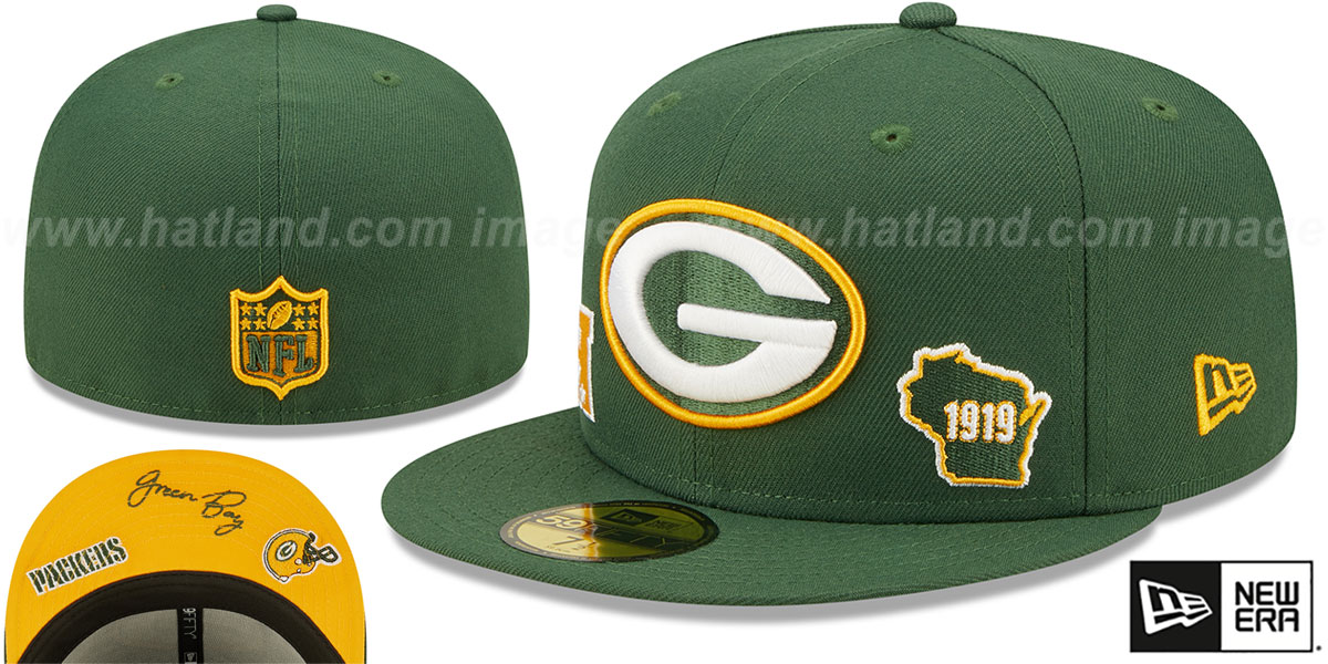 Green Bay Packers TRIPLE THREAT IDENTITY Green Fitted Hat
