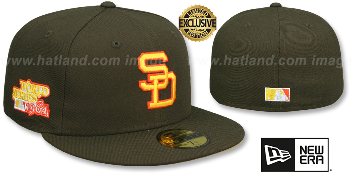 San Diego Padres 1984 WORLD SERIES GOLD-BOTTOM Brown Fitted Hat