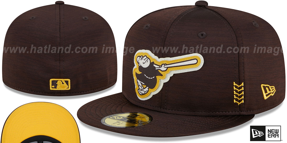 San Diego Padres 2024 ONFIELD CLUBHOUSE Heather Brown Fitted Hat