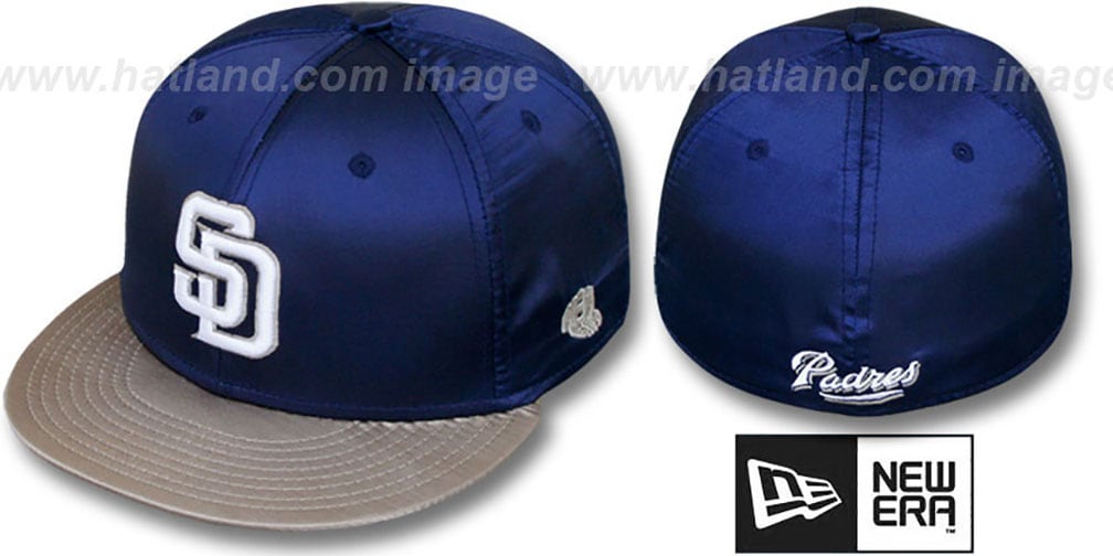 San Diego Padres 2T SATIN CLASSIC Navy-Tan Fitted Hat