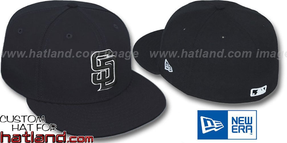 Padres Black-Black Fitted Hat by New Era