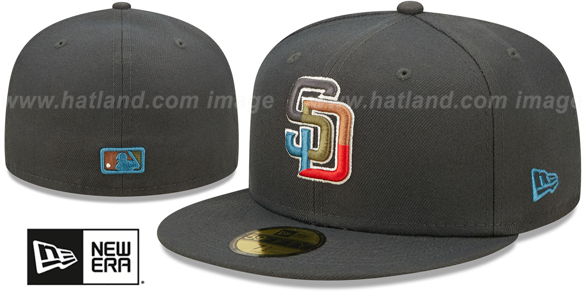 San Diego Padres COLOR PACK MULTI Charcoal Fitted Hat