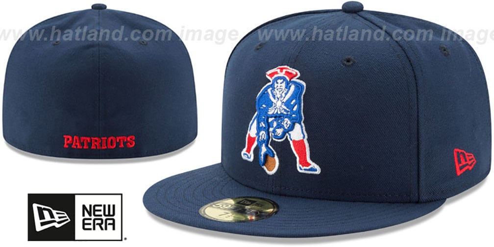 New England Patriots NFL THROWBACK TEAM-BASIC Navy Fitted Hat