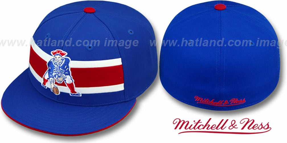 New England Patriots THROWBACK TIMEOUT Royal Fitted Hat