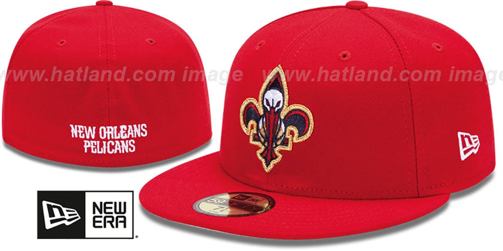 New Orleans Pelicans INAUGURAL FLEUR-DE-LIS Red Fitted Hat