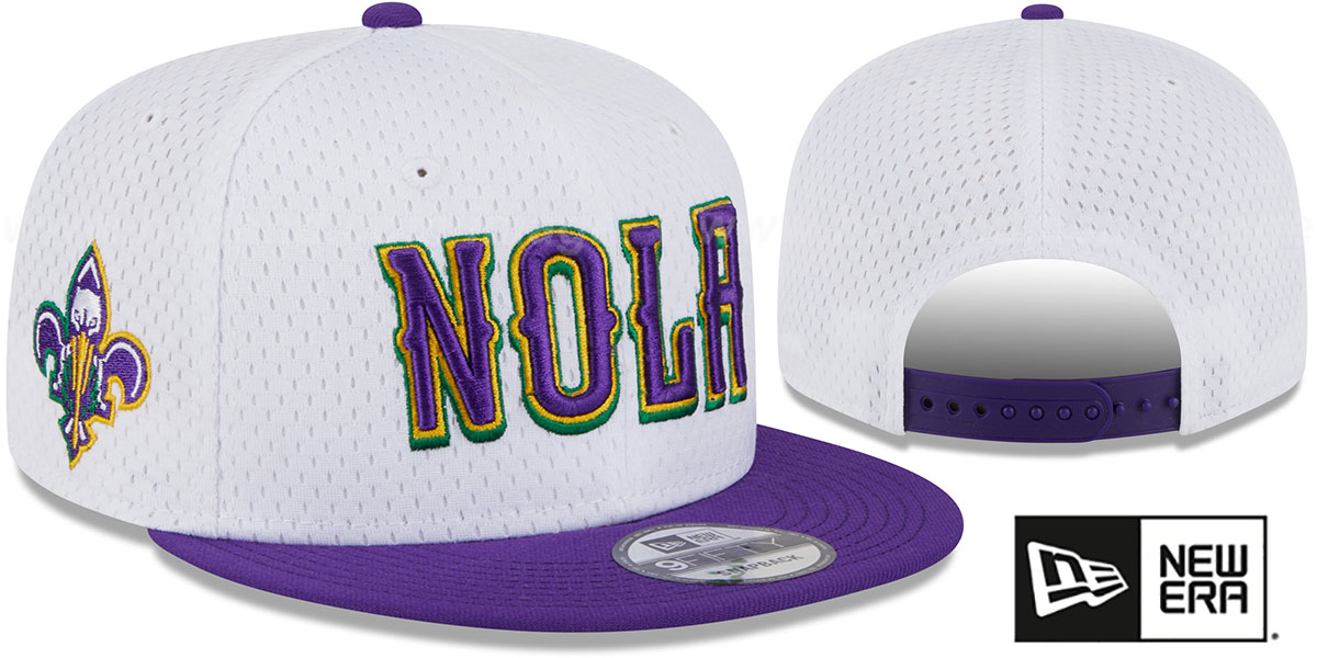 New Orleans Pelicans MESH-CROWN SNAPBACK White-Purple Hat