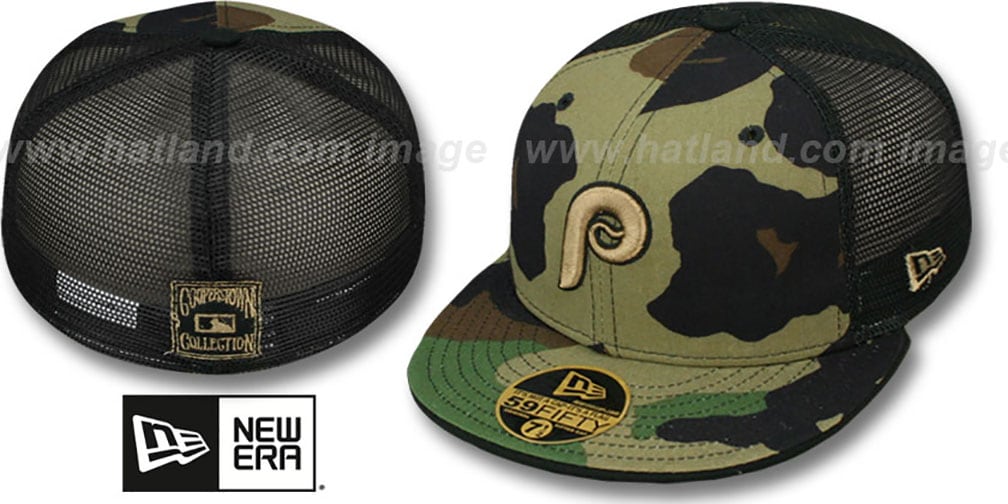 Phillies COOP ARMY CAMO MESH-BACK Fitted Hat by New Era