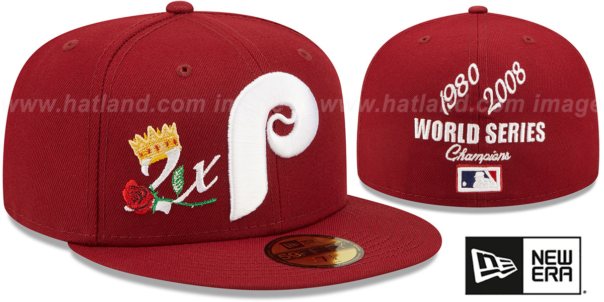 Philadelphia Phillies COOPERSTOWN CROWN CHAMPS Burgundy Fitted Ha