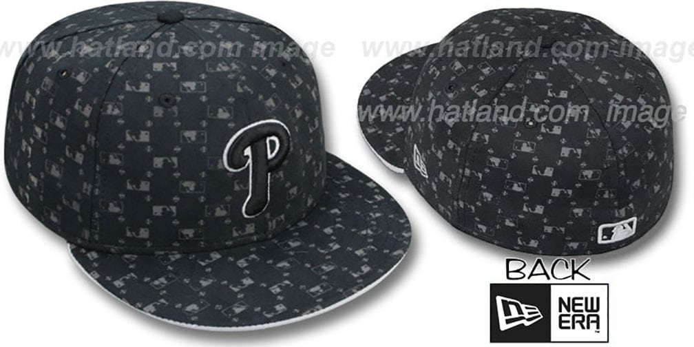 Philadelphia Phillies MLB FLOCKING Black Fitted Hat