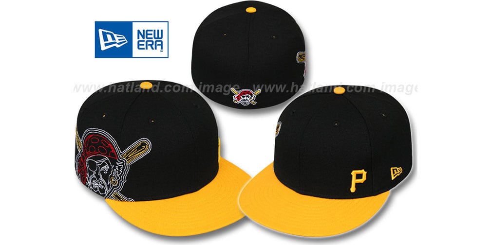 Pirates BIG-STITCH Black-Gold Fitted Hat by New Era