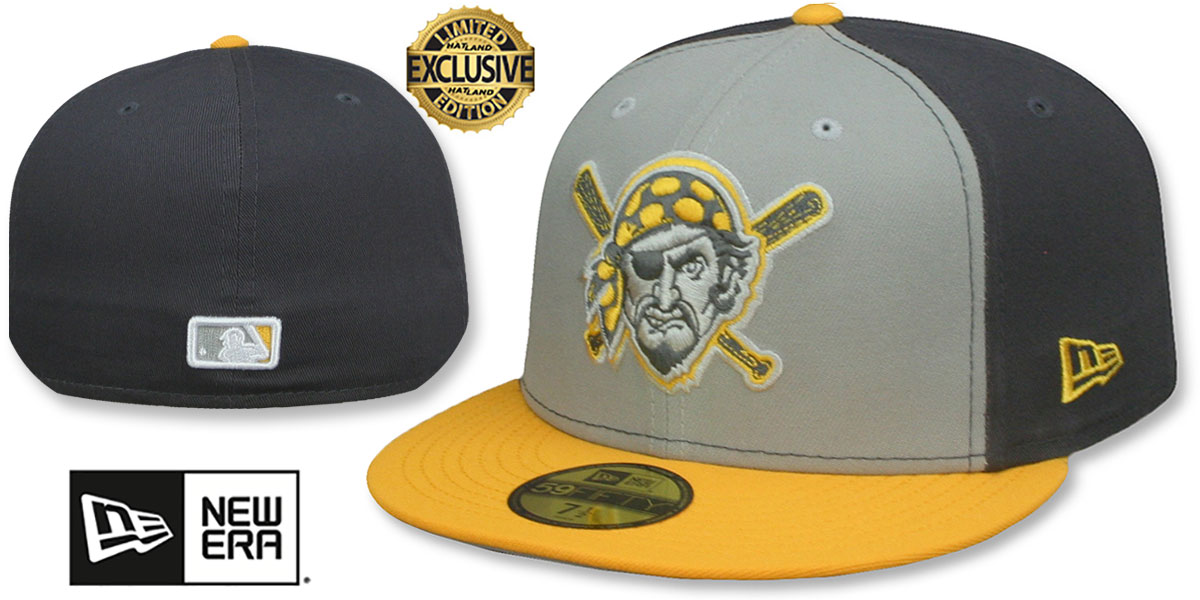 Pittsburgh Pirates GREY TONE Grey-Charcoal-Gold Fitted Hat