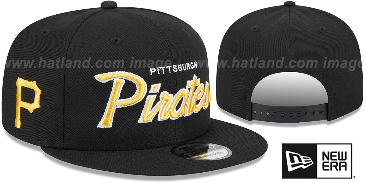 Pittsburgh Pirates TEAM-SCRIPT SNAPBACK Black Hat by New Era