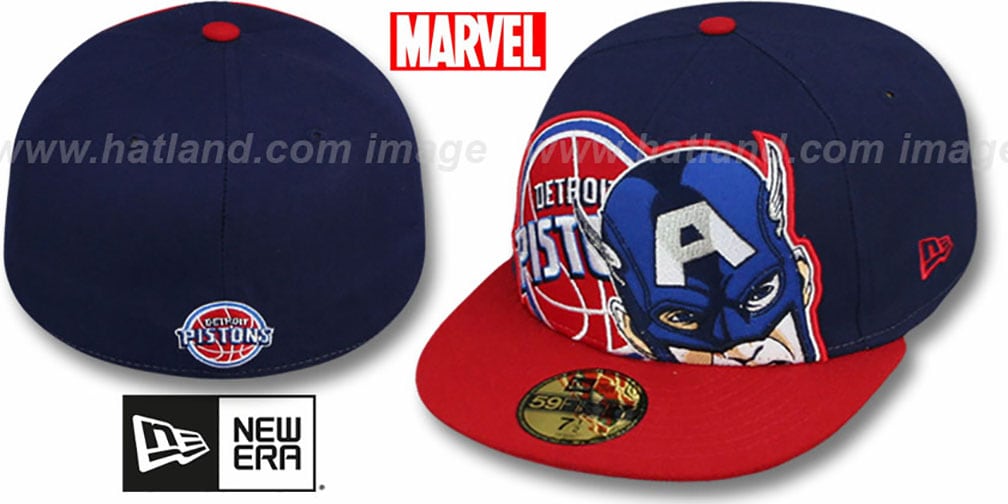 Detroit Pistons HERO-HCL Navy-Red Fitted Hat by New Era