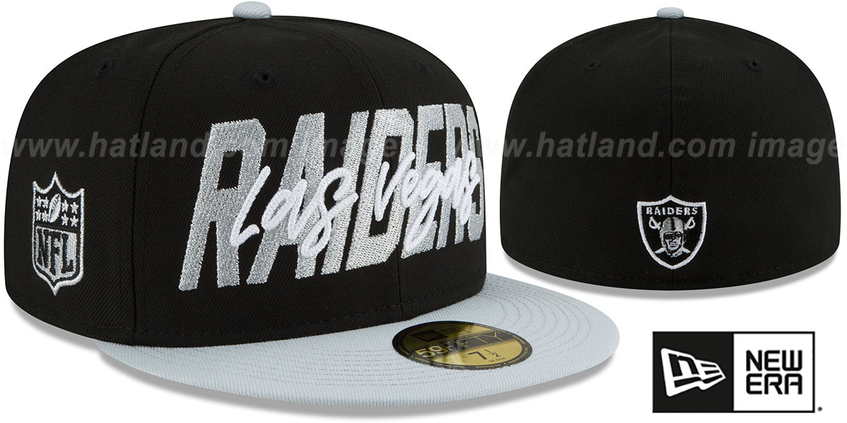 Las Vegas Raiders 2022 NFL DRAFT Black-Grey Fitted Hat