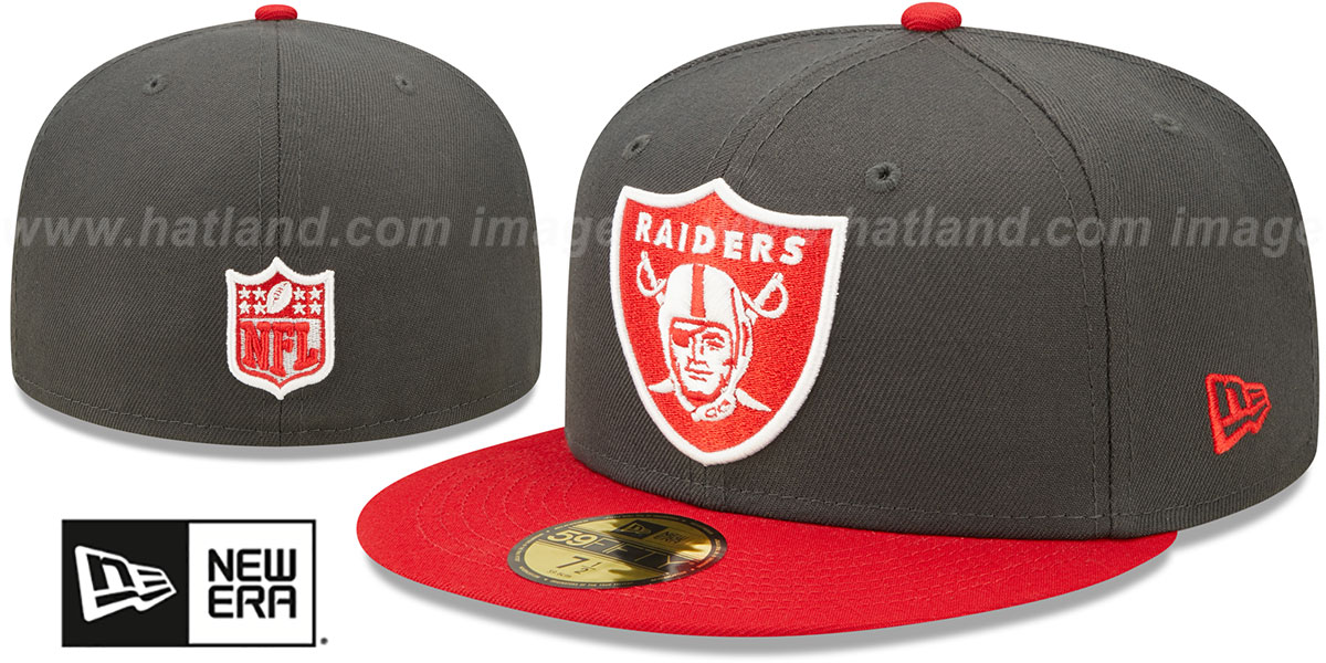 Las Vegas Raiders 2T COLOR PACK Charcoal-Red Fitted Hat