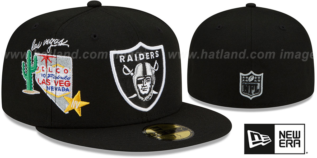 Las Vegas Raiders CITY CLUSTER Black Fitted Hat by New Era