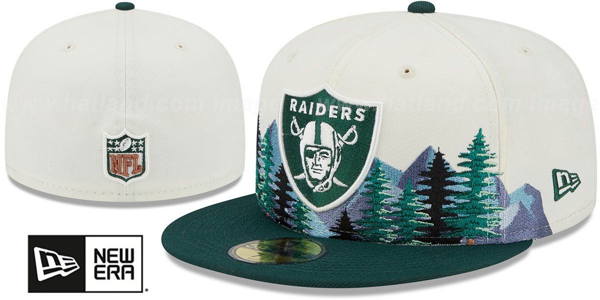 Las Vegas Raiders EVERGREEN White-Green Fitted Hat