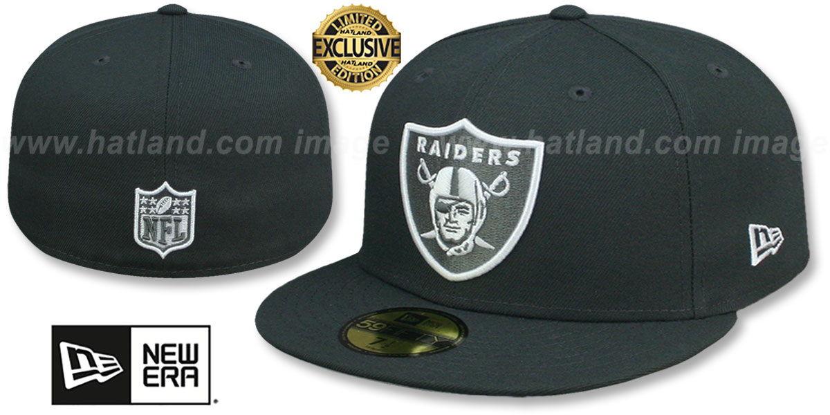 Las Vegas Raiders NFL TEAM-BASIC Charcoal-White Fitted Hat