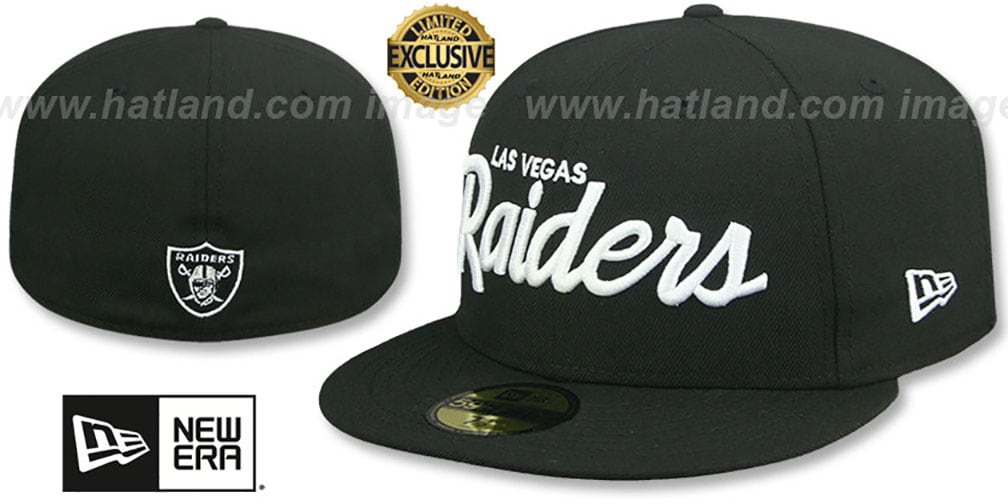 Las Vegas Raiders NFL TEAM-SCRIPT Black Fitted Hat