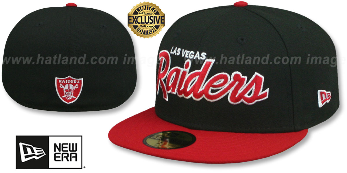 Las Vegas Raiders NFL TEAM-SCRIPT Black-Red Fitted Hat