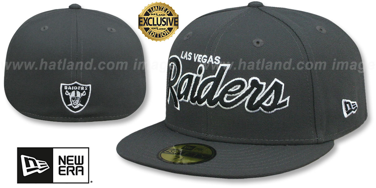 Las Vegas Raiders NFL TEAM-SCRIPT Charcoal Fitted Hat