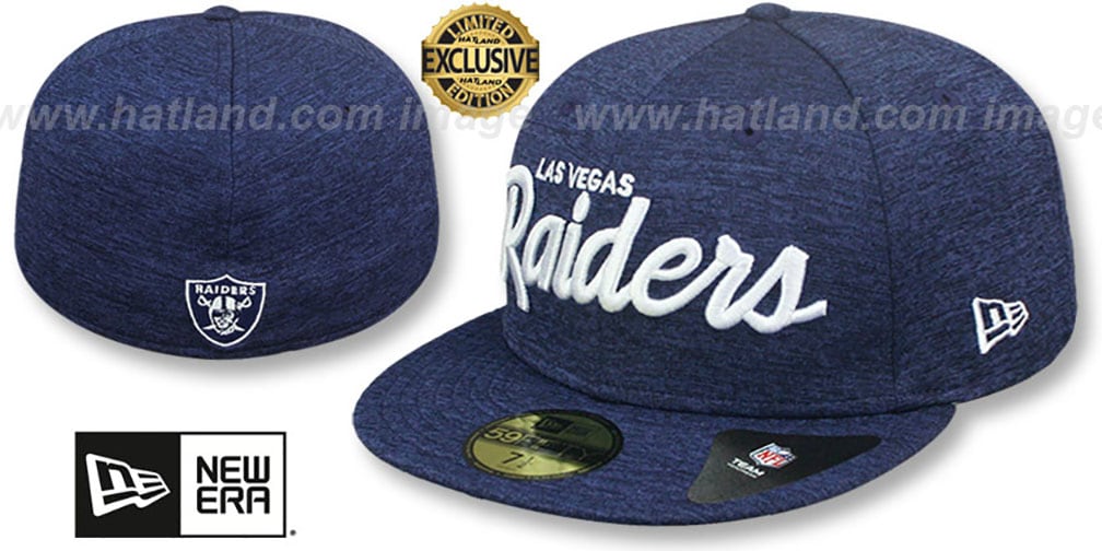 Las Vegas Raiders NFL TEAM-SCRIPT Light Navy Shadow Tech Fitted H
