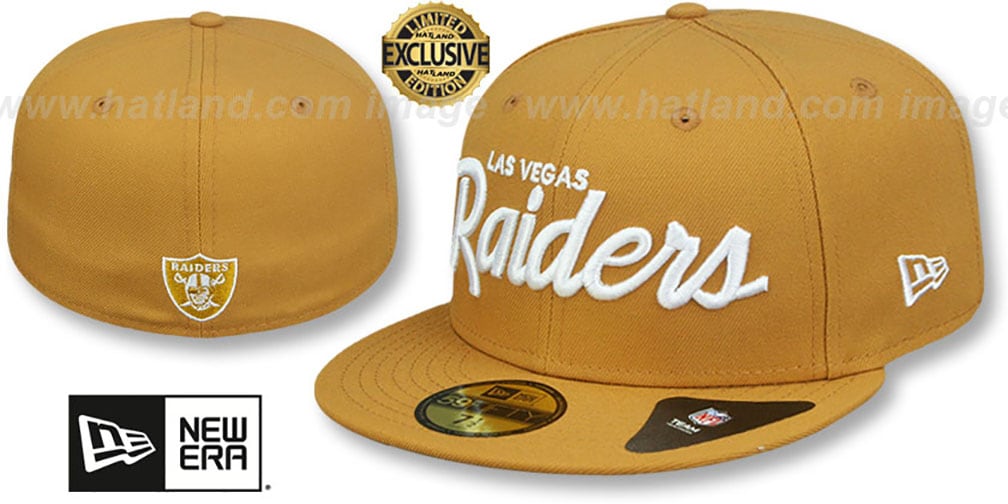 Las Vegas Raiders NFL TEAM-SCRIPT Panama Tan Fitted Hat