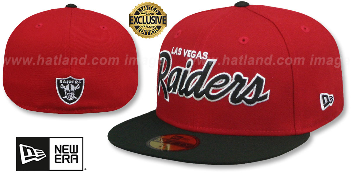 Las Vegas Raiders NFL TEAM-SCRIPT Red-Black Fitted Hat