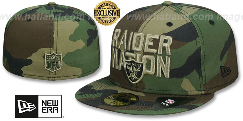 Las Vegas Raiders RAIDER-NATION Army Camo-Tan Fitted Hat