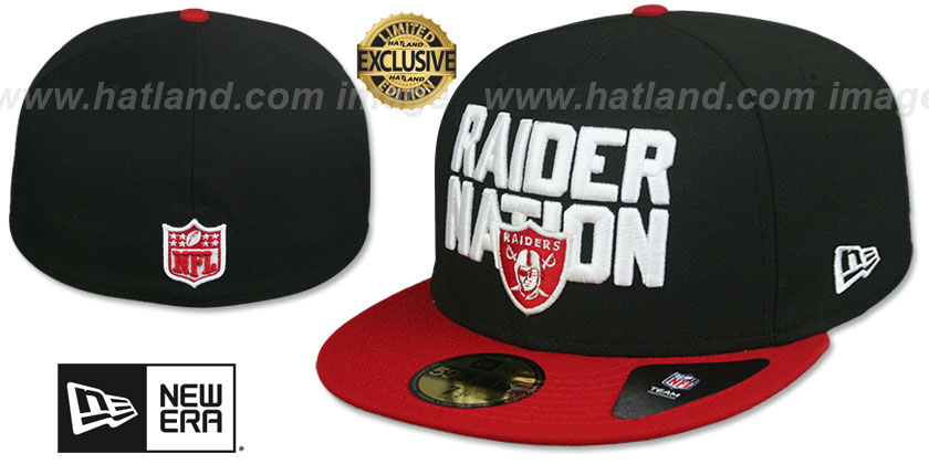 Las Vegas Raiders RAIDER-NATION Black-Red Fitted Hat