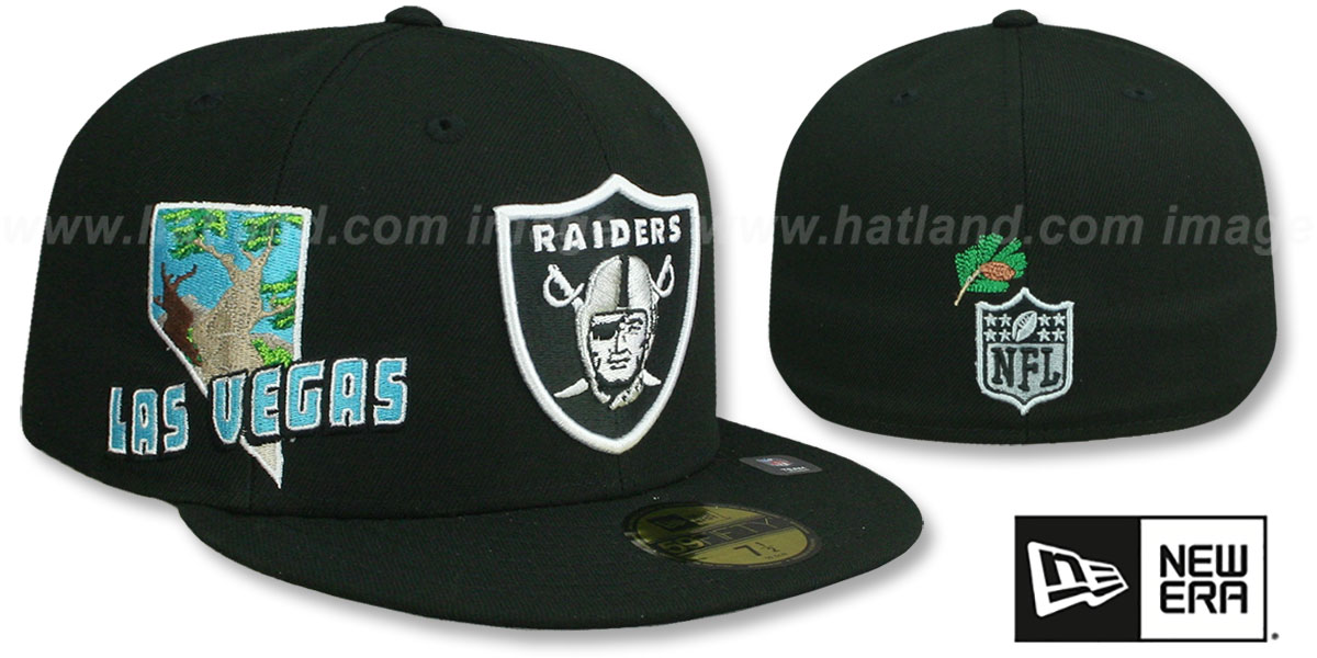Las Vegas Raiders STATEVIEW Black Fitted Hat by New Era