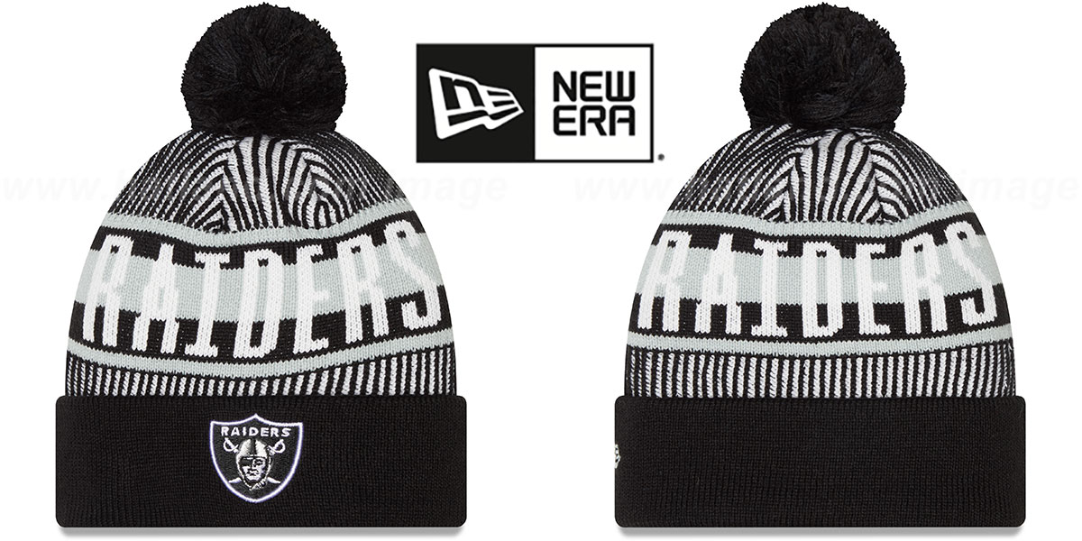 Las Vegas Raiders STRIPED Knit Beanie Hat by New Era