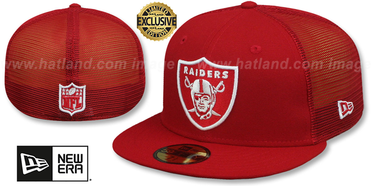 Las Vegas Raiders TEAM-BASIC TRUCKER Red-White Fitted Hat