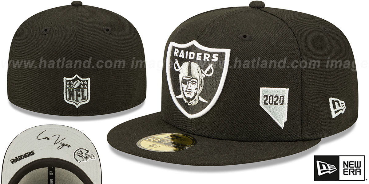 Las Vegas Raiders TRIPLE THREAT IDENTITY Black Fitted Hat