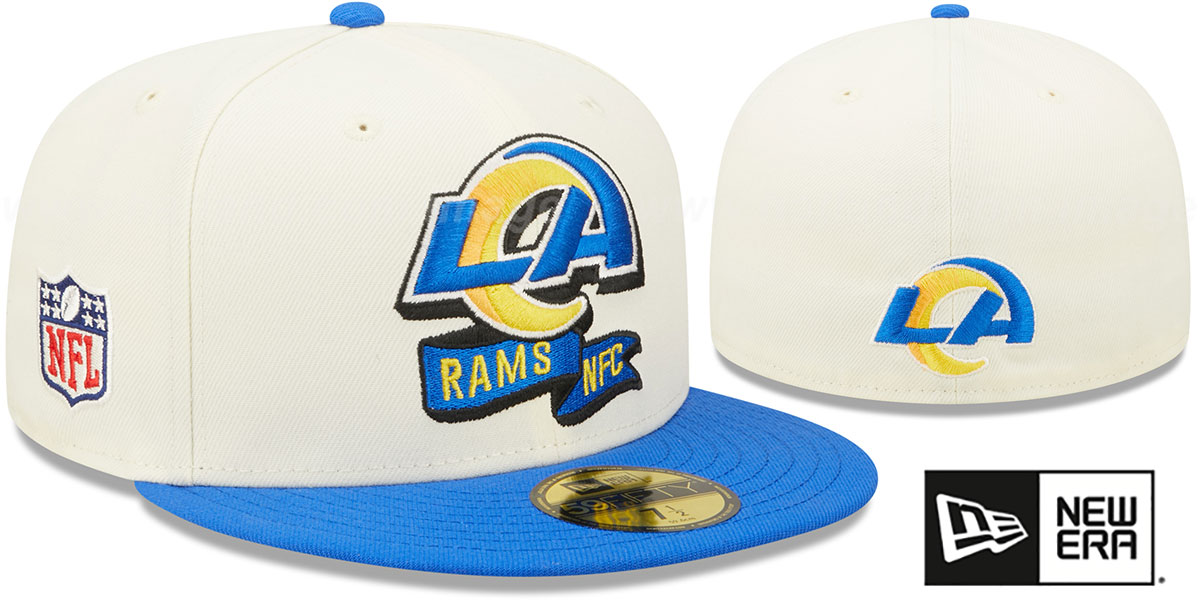 Los Angeles Rams 2022 NFL SIDELINE Cream-Royal Fitted Hat