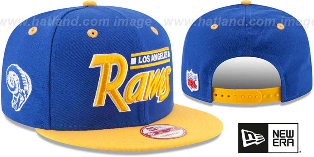 Los Angeles Rams 2T RETRO-SCRIPT SNAPBACK Royal-Gold Hat