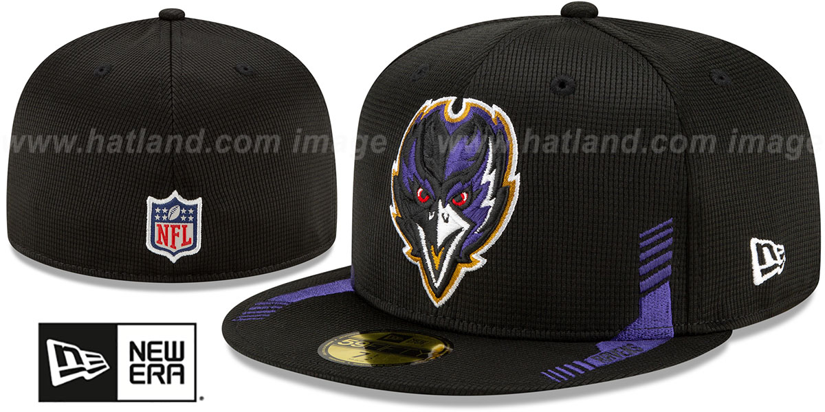 Baltimore Ravens 2021 NFL SIDELINE HOME Black Fitted Hat